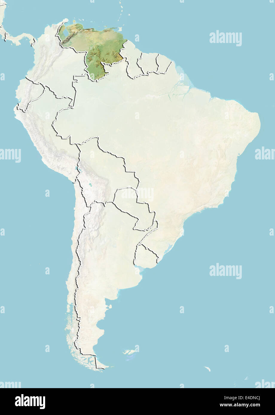 Venezuela, Relief Map Stock Photo - Alamy