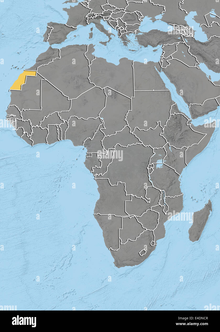 Western Sahara, Relief Map Stock Photo - Alamy