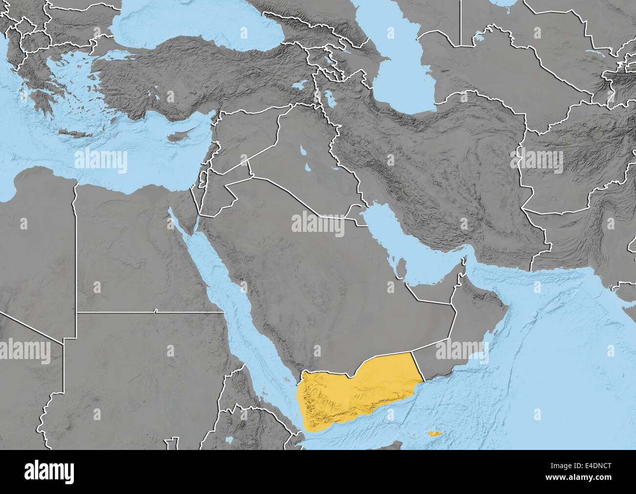 Yemen, Relief Map Stock Photo - Alamy