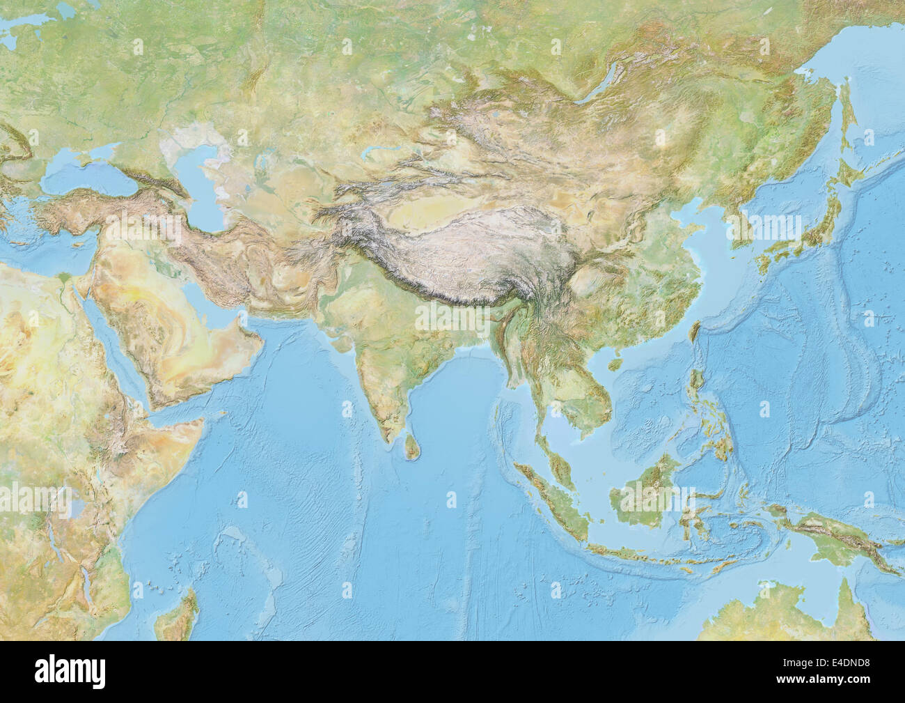 Asia, Relief Map Stock Photo - Alamy