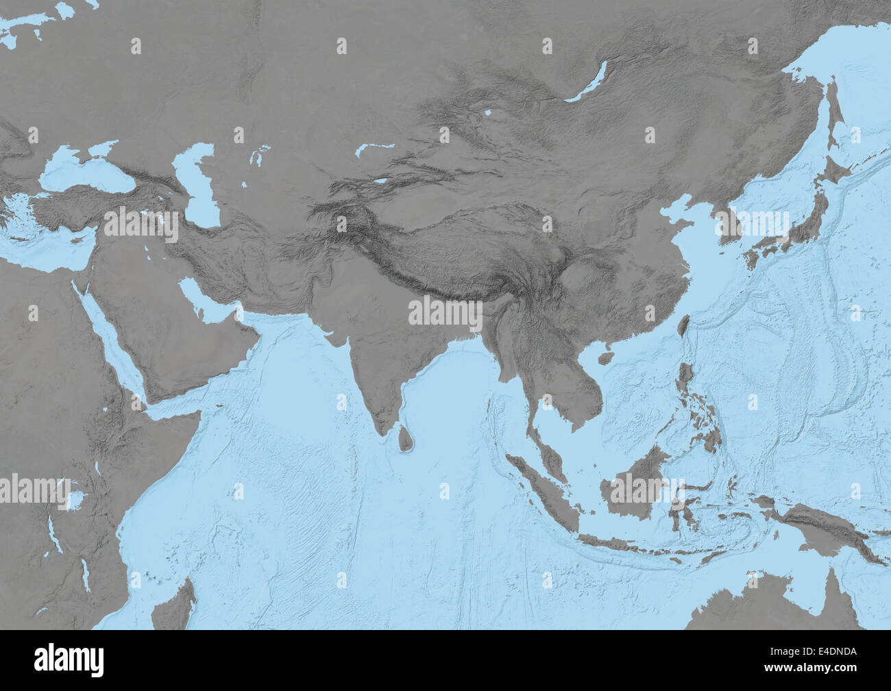 relief map of asia