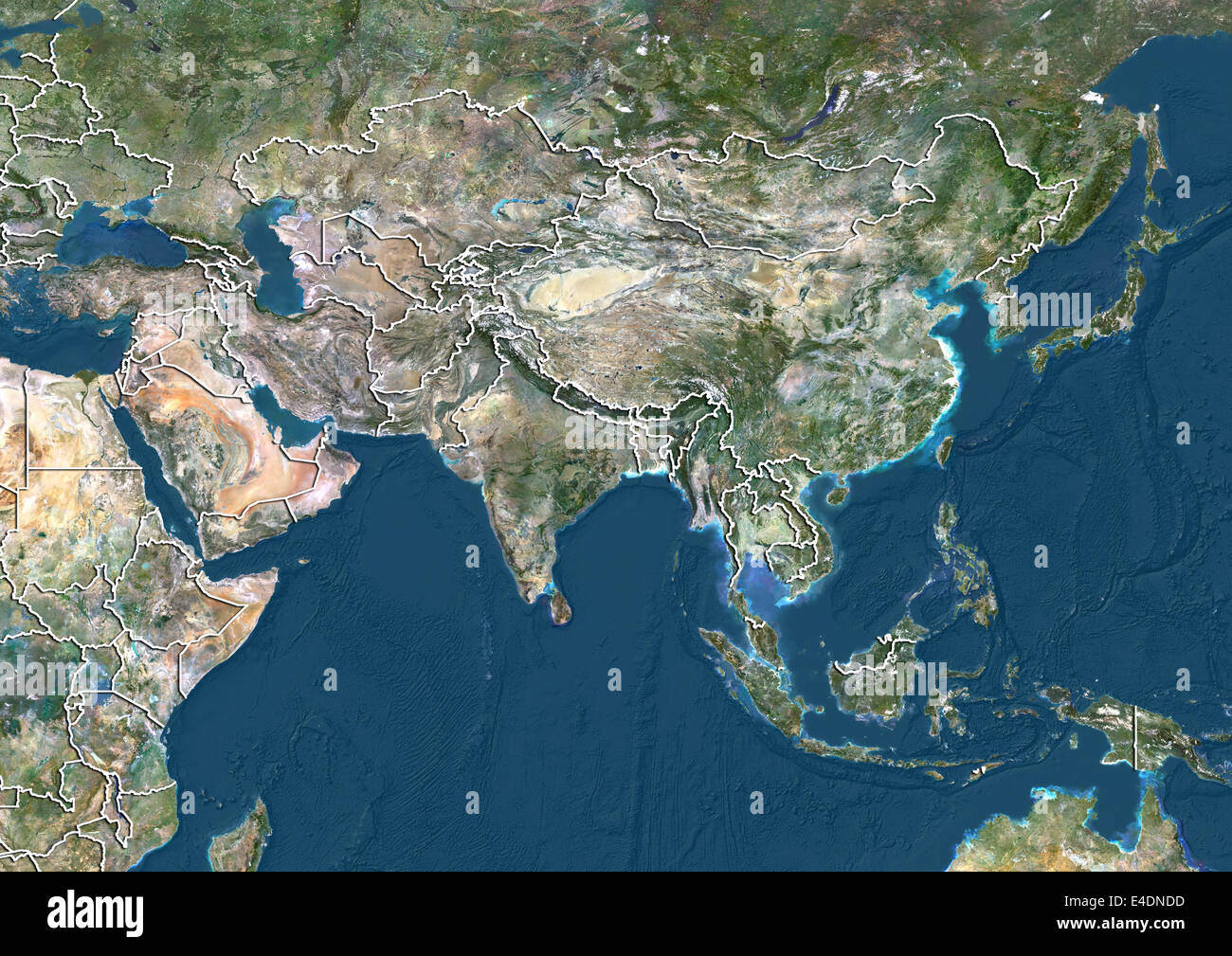Asia relief map country borders hi-res stock photography and images - Alamy