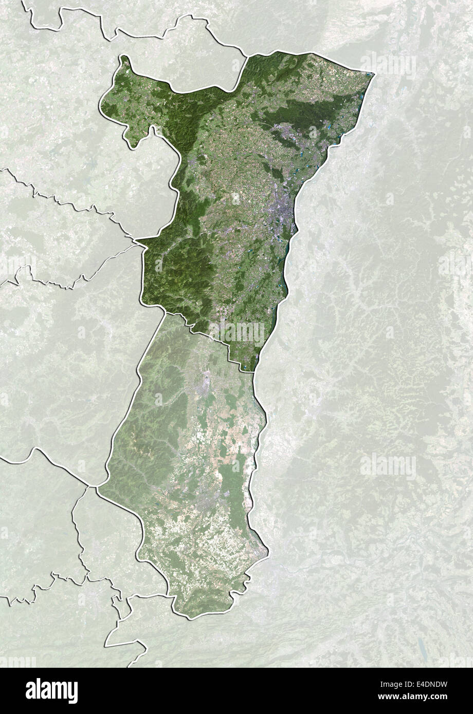 Departement of Bas-Rhin, France, True Colour Satellite Image Stock ...