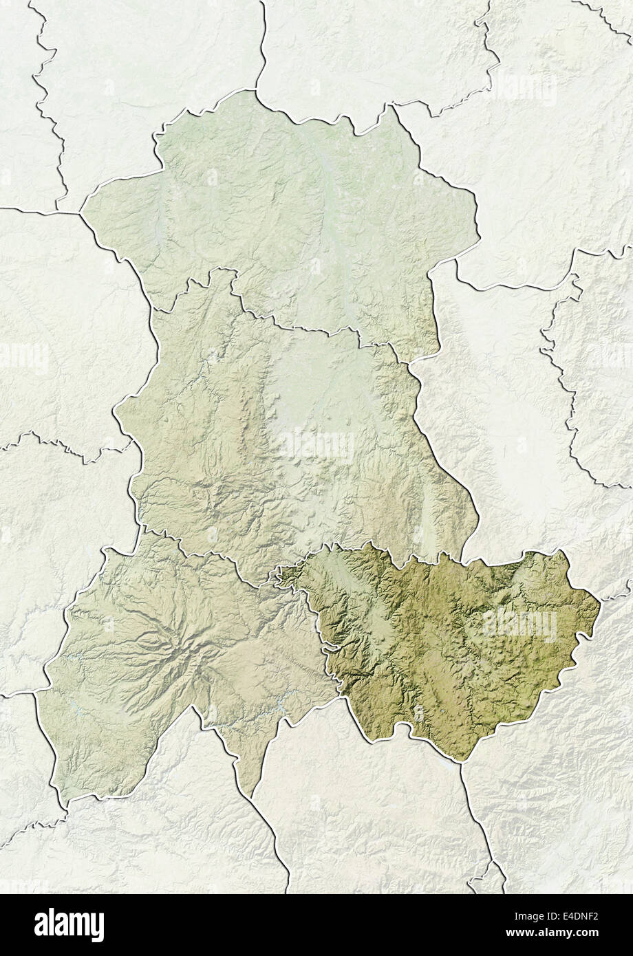 Departement haute loire france relief map hi-res stock photography and ...