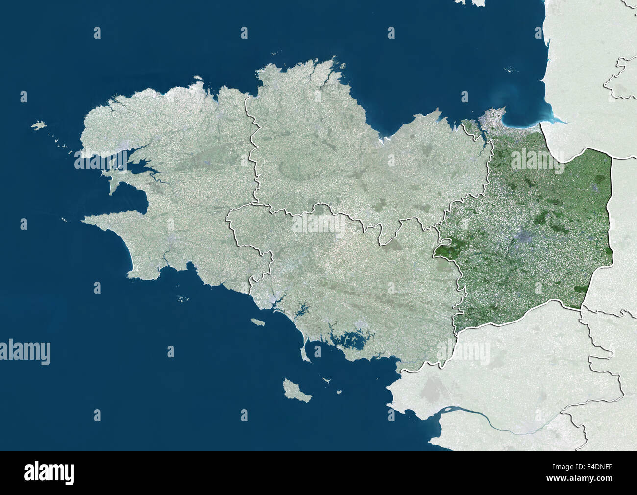 Departement of Ille-et-Vilaine, France, True Colour Satellite Image ...