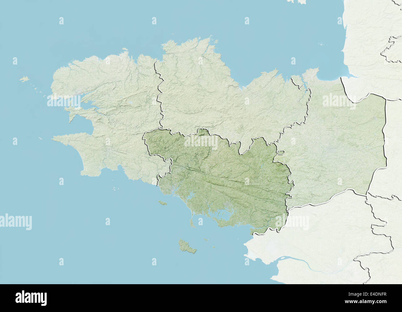 Departement of Morbihan, France, Relief Map Stock Photo - Alamy