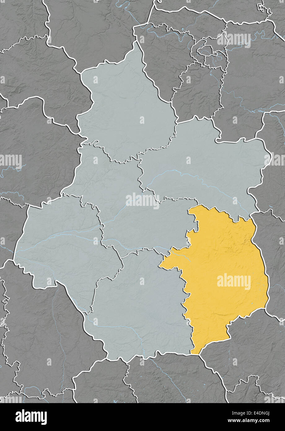 Departement of Cher, France, Relief Map Stock Photo - Alamy