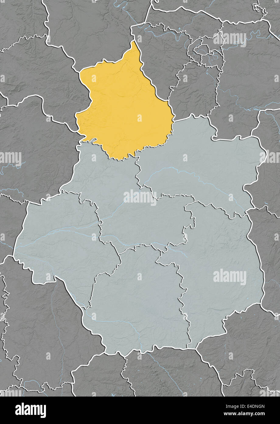 Departement of Eure-et-Loir, France, Relief Map Stock Photo - Alamy