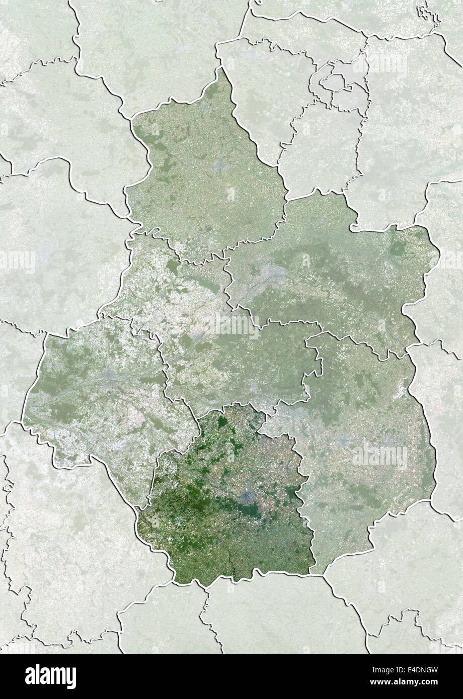 Departement of Indre, France, True Colour Satellite Image Stock Photo ...