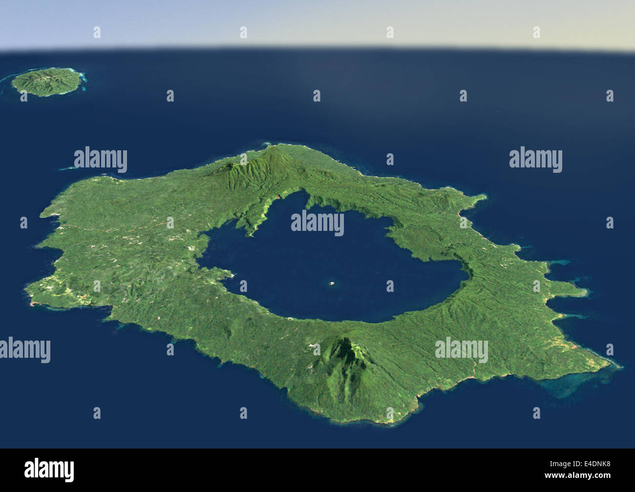 Long Island Volcano In 3D, Papua New Guinea, True Colour Satellite ...