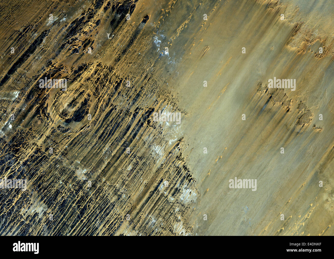 Aorounga Meteor Impact Crater, Chad, True Colour Satellite Image. True ...