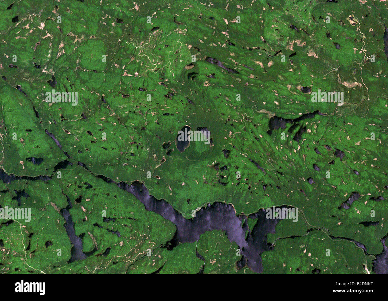 Brent Meteor Impact Crater, Ontario, Canada, True Colour Satellite ...