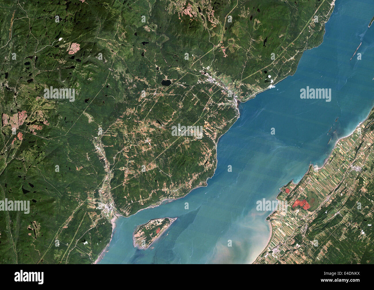 Charlevoix Meteor Impact Crater, Canada, True Colour Satellite Image ...