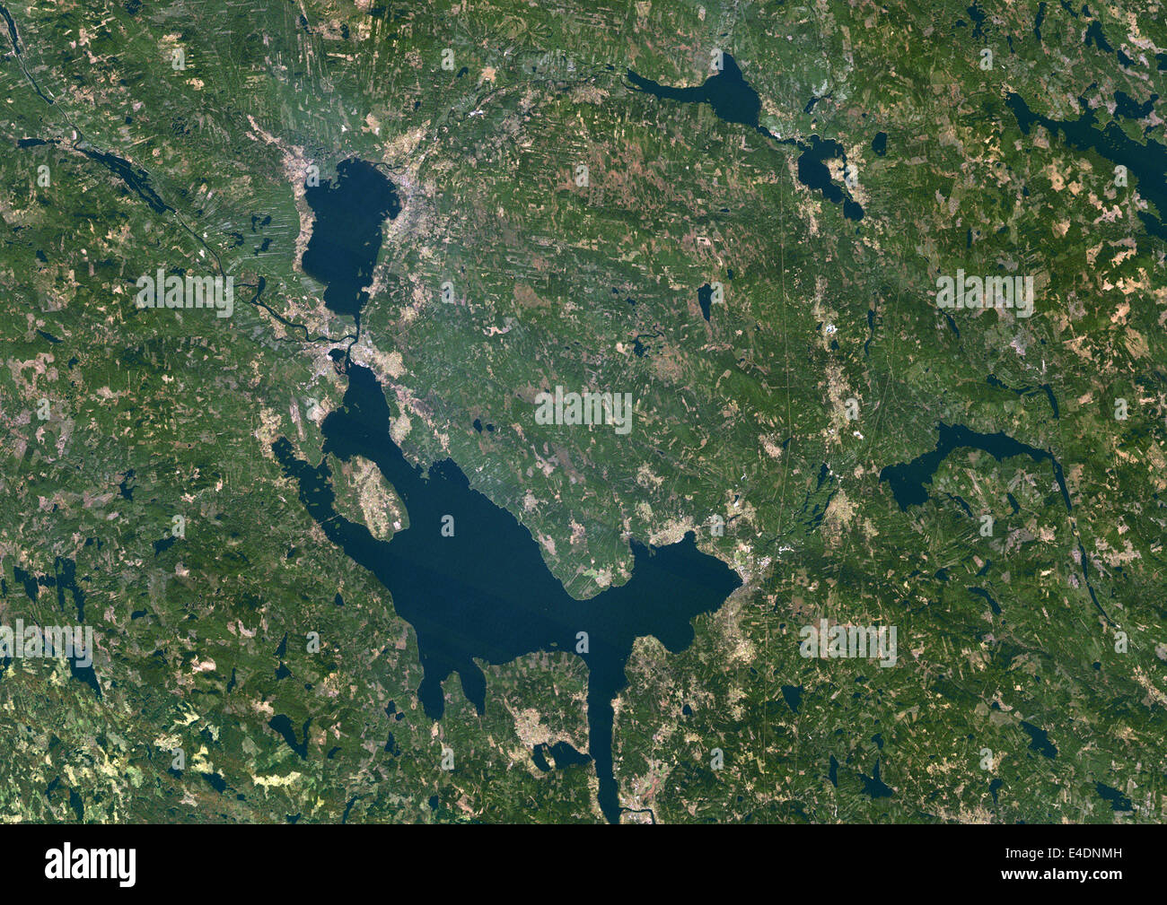 Siljan Meteor Impact Crater, Sweden, True Colour Satellite Image. True ...