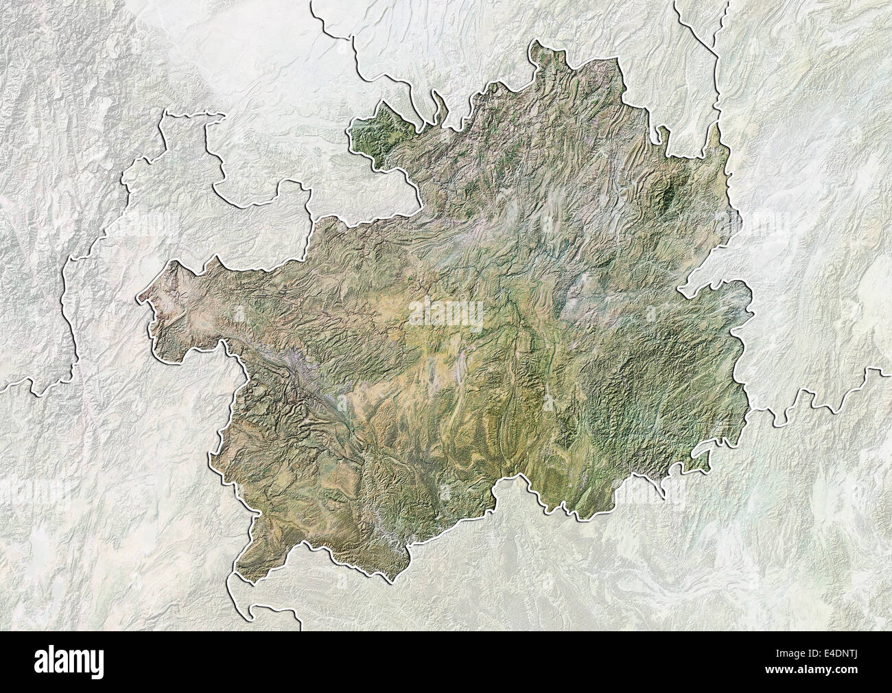 Province of Guizhou, China, Relief Map Stock Photo - Alamy