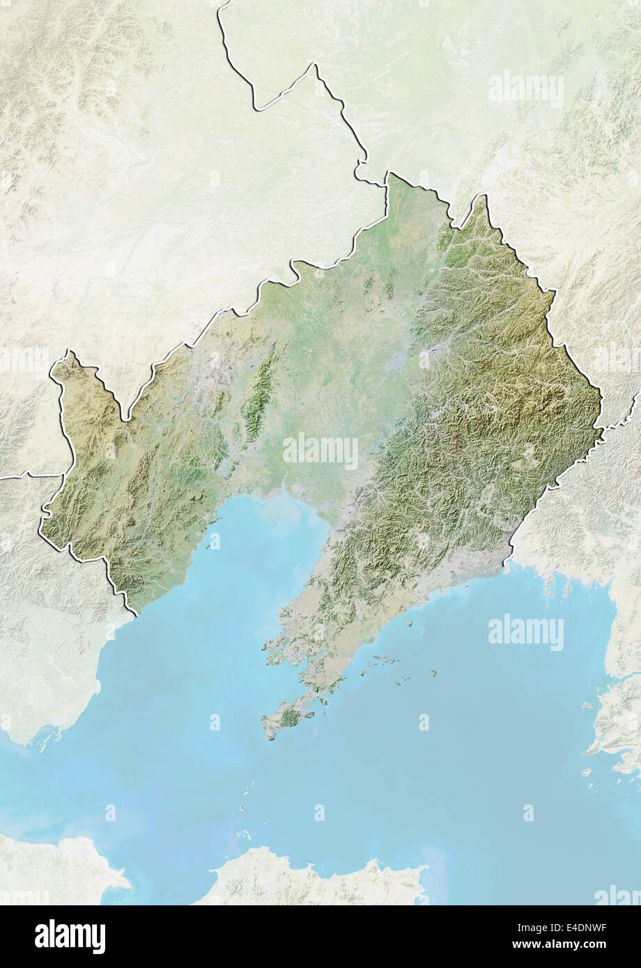 Province of Liaoning, China, Relief Map Stock Photo - Alamy