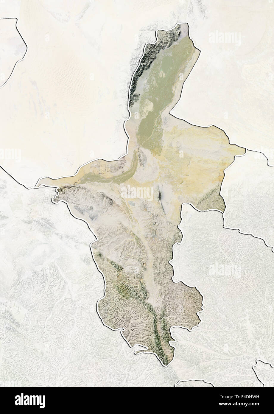 Region of Ningxia Hui, China, Relief Map Stock Photo - Alamy