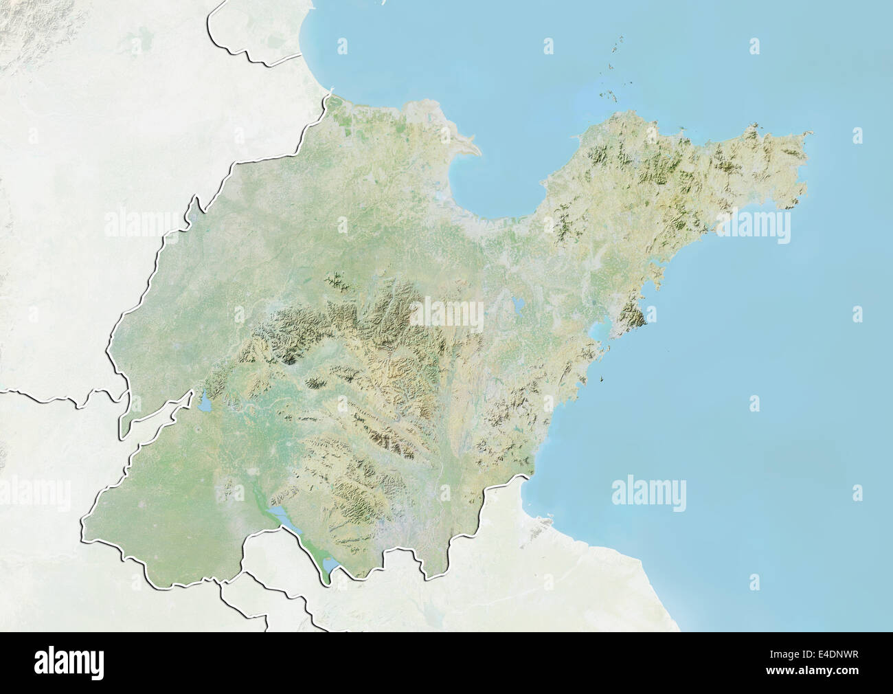 Province of Shandong, China, Relief Map Stock Photo - Alamy
