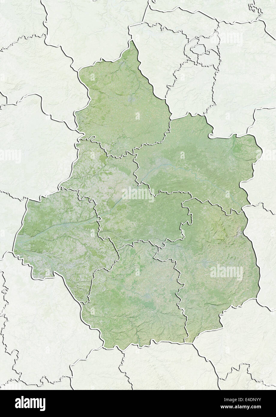 Region of Centre, France, Relief Map Stock Photo - Alamy