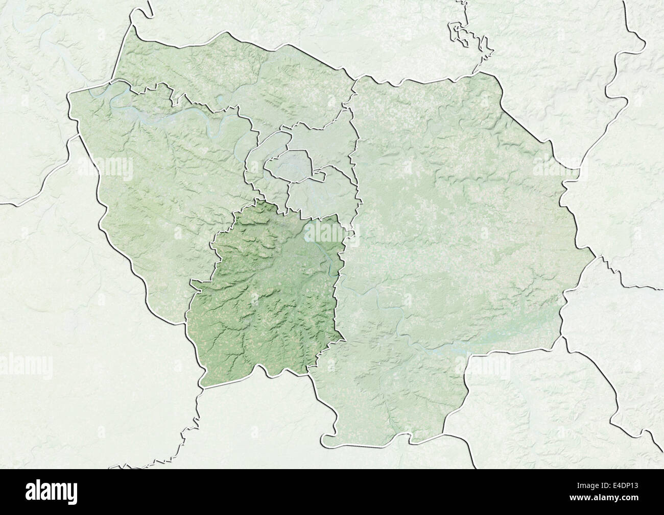 Departement of Essonne, France, Relief Map Stock Photo - Alamy