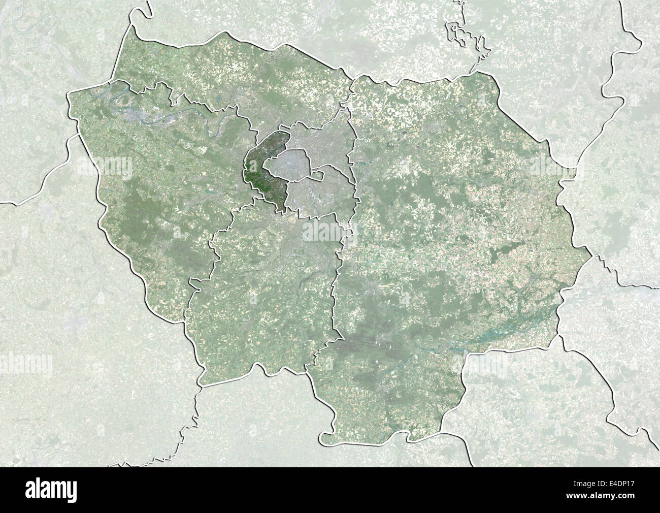 Departement of Hauts-de-Seine, France, True Colour Satellite Image ...