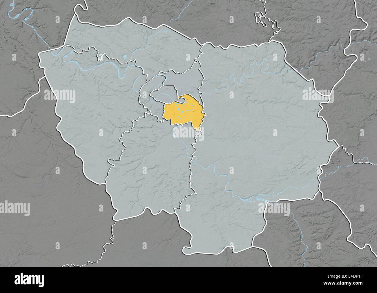 Departement of Val-de-Marne, France, Relief Map Stock Photo - Alamy
