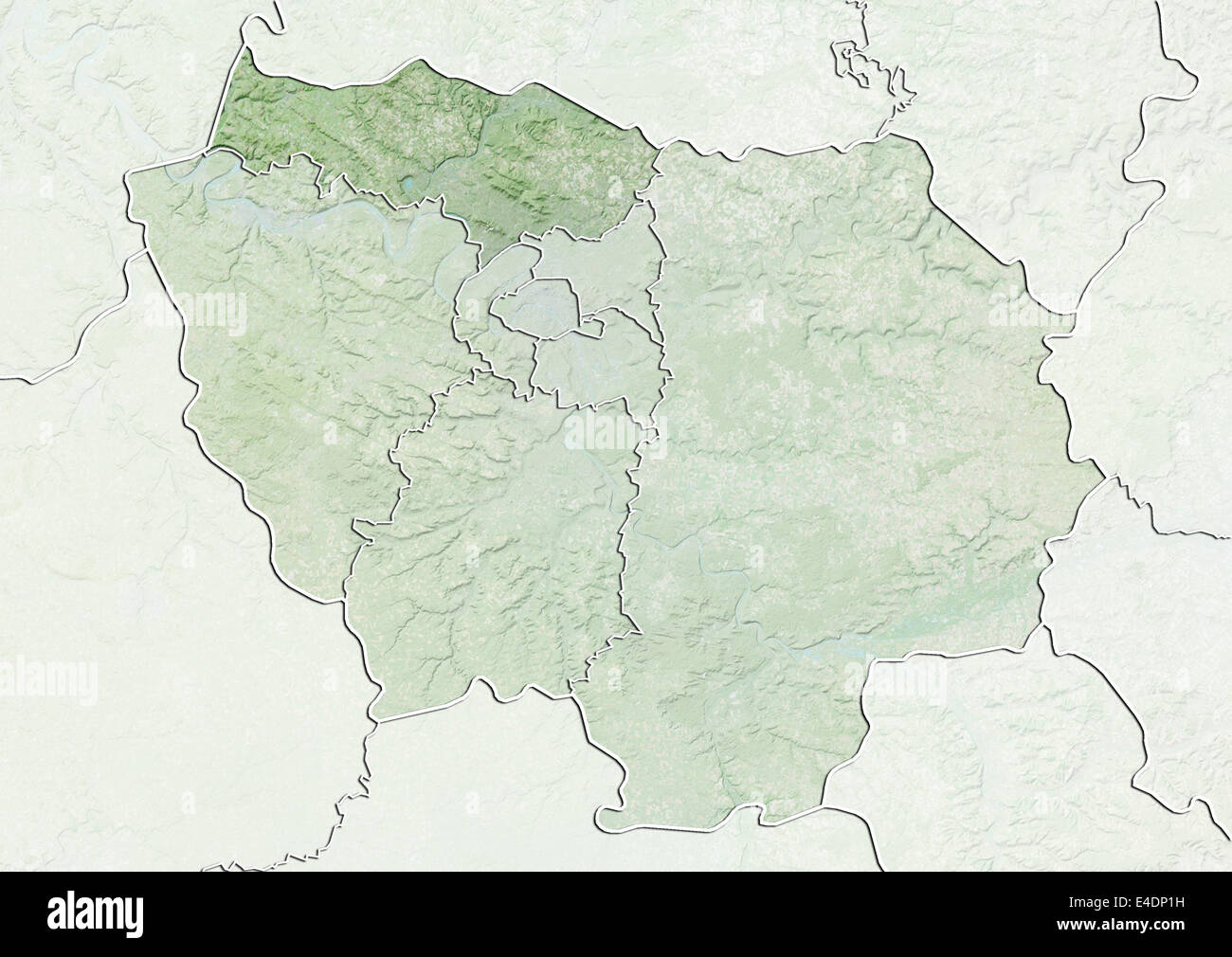 Departement of Val-d'Oise, France, Relief Map Stock Photo - Alamy