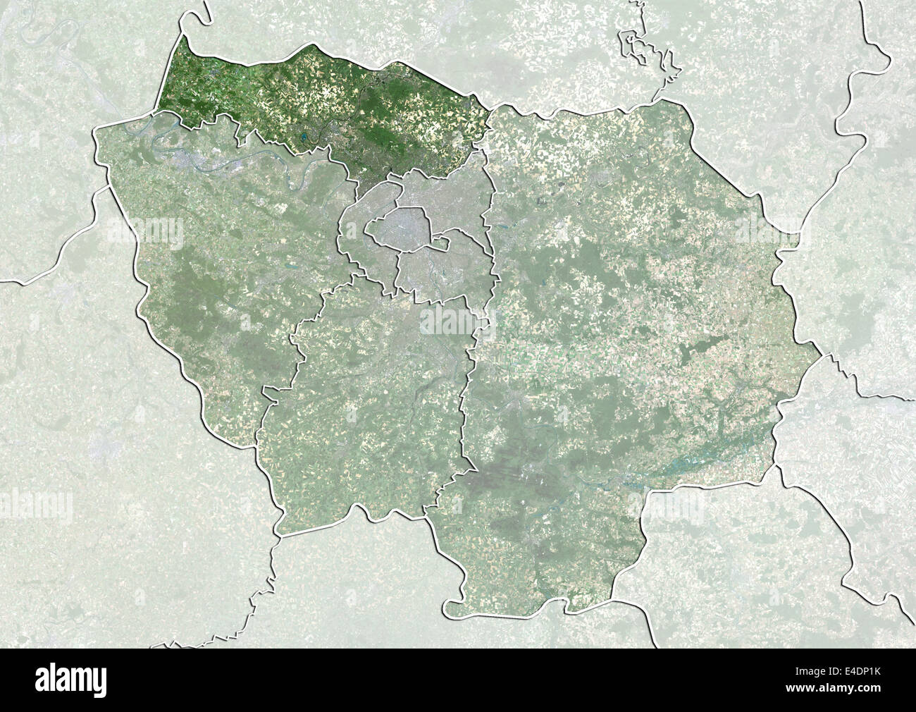 Departement of Val-d'Oise, France, True Colour Satellite Image Stock ...