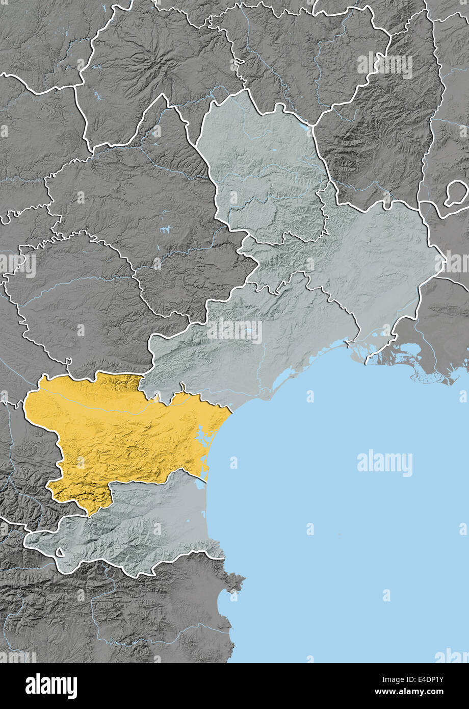 Departement of Aude, France, Relief Map Stock Photo - Alamy