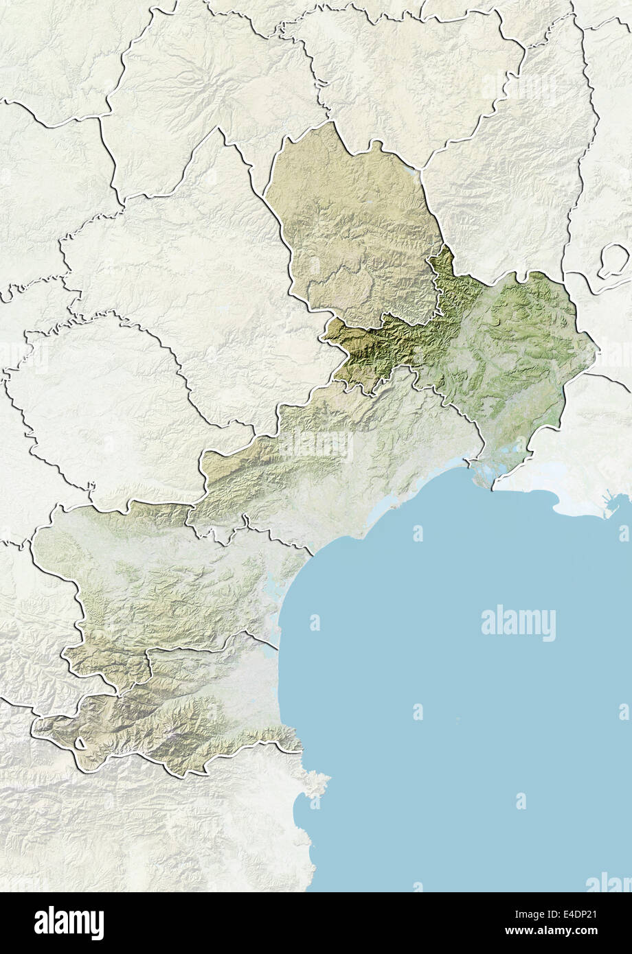 Departement of Gard, France, Relief Map Stock Photo - Alamy