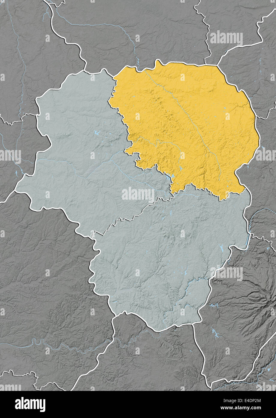 Departement of Creuse, France, Relief Map Stock Photo - Alamy