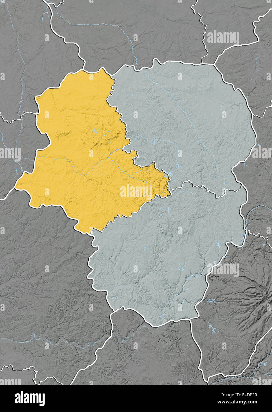 Departement of Haute-Vienne, France, Relief Map Stock Photo - Alamy