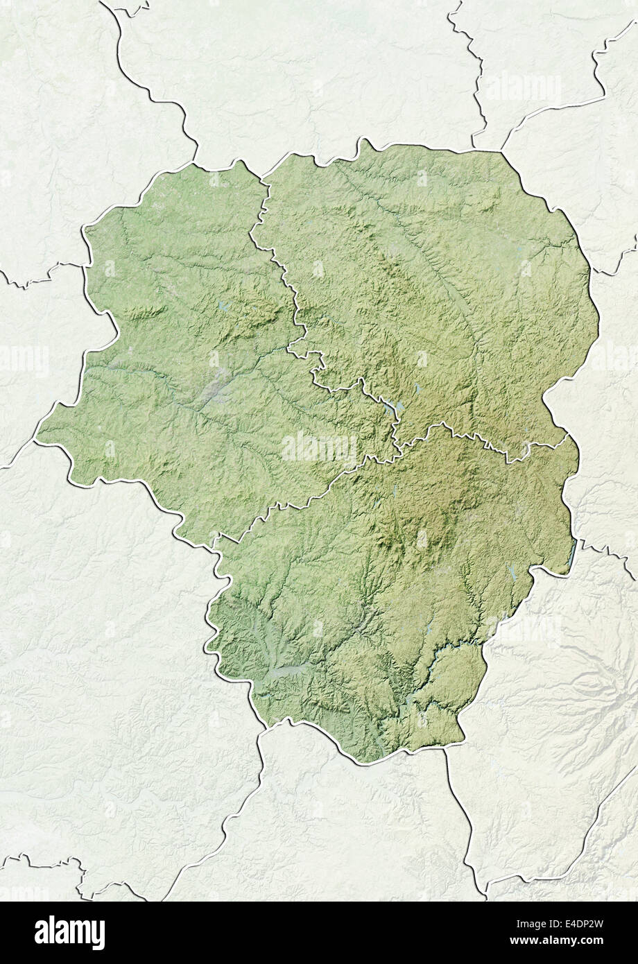 Region of Limousin, France, Relief Map Stock Photo - Alamy