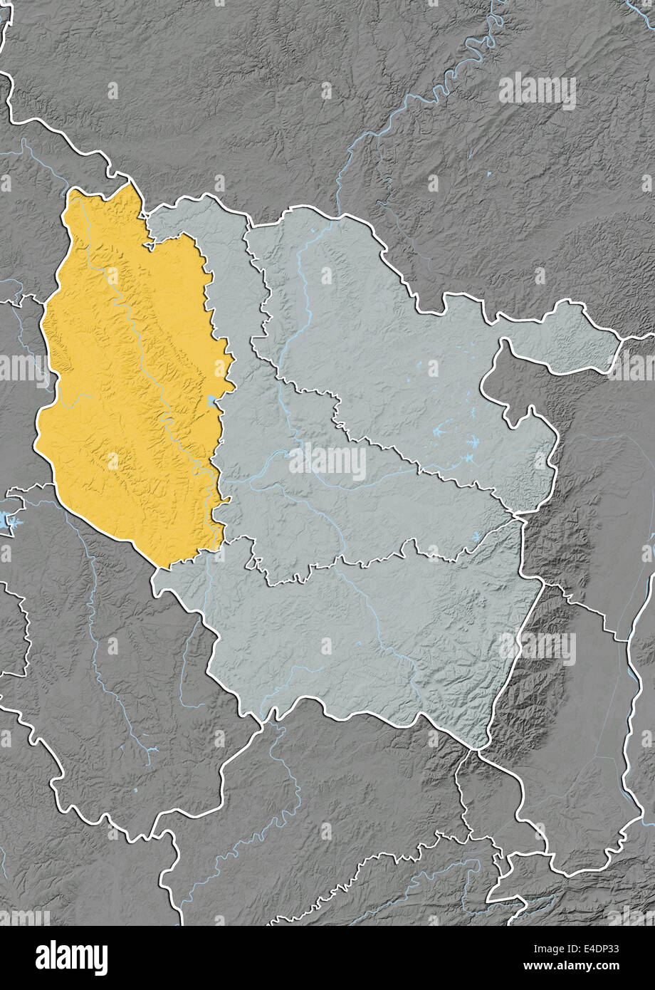 Departement of Meuse, France, Relief Map Stock Photo - Alamy