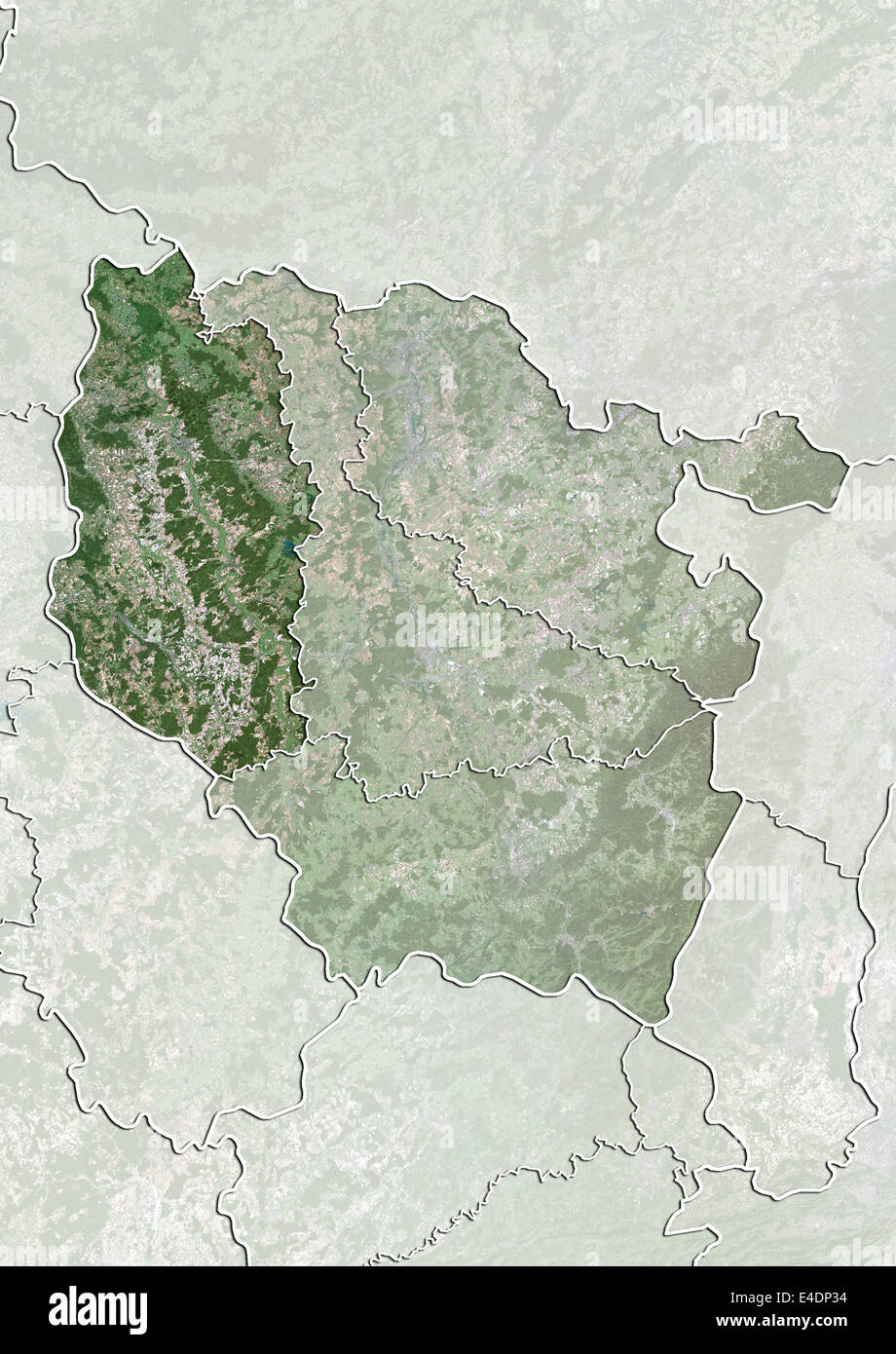 Departement of Meuse, France, True Colour Satellite Image Stock Photo ...