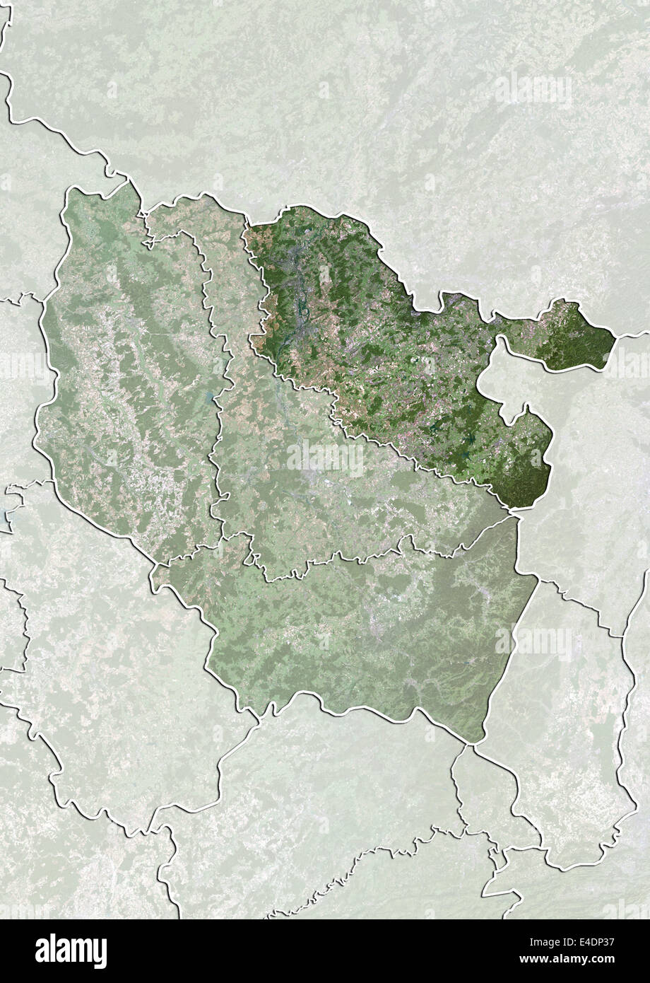 Departement of Moselle, France, True Colour Satellite Image Stock Photo ...