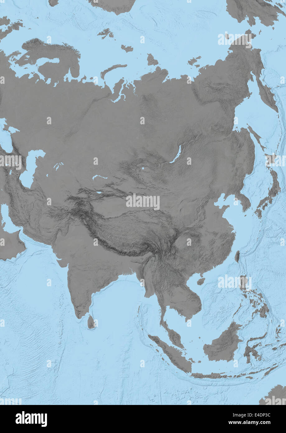 Blank Asia River Map