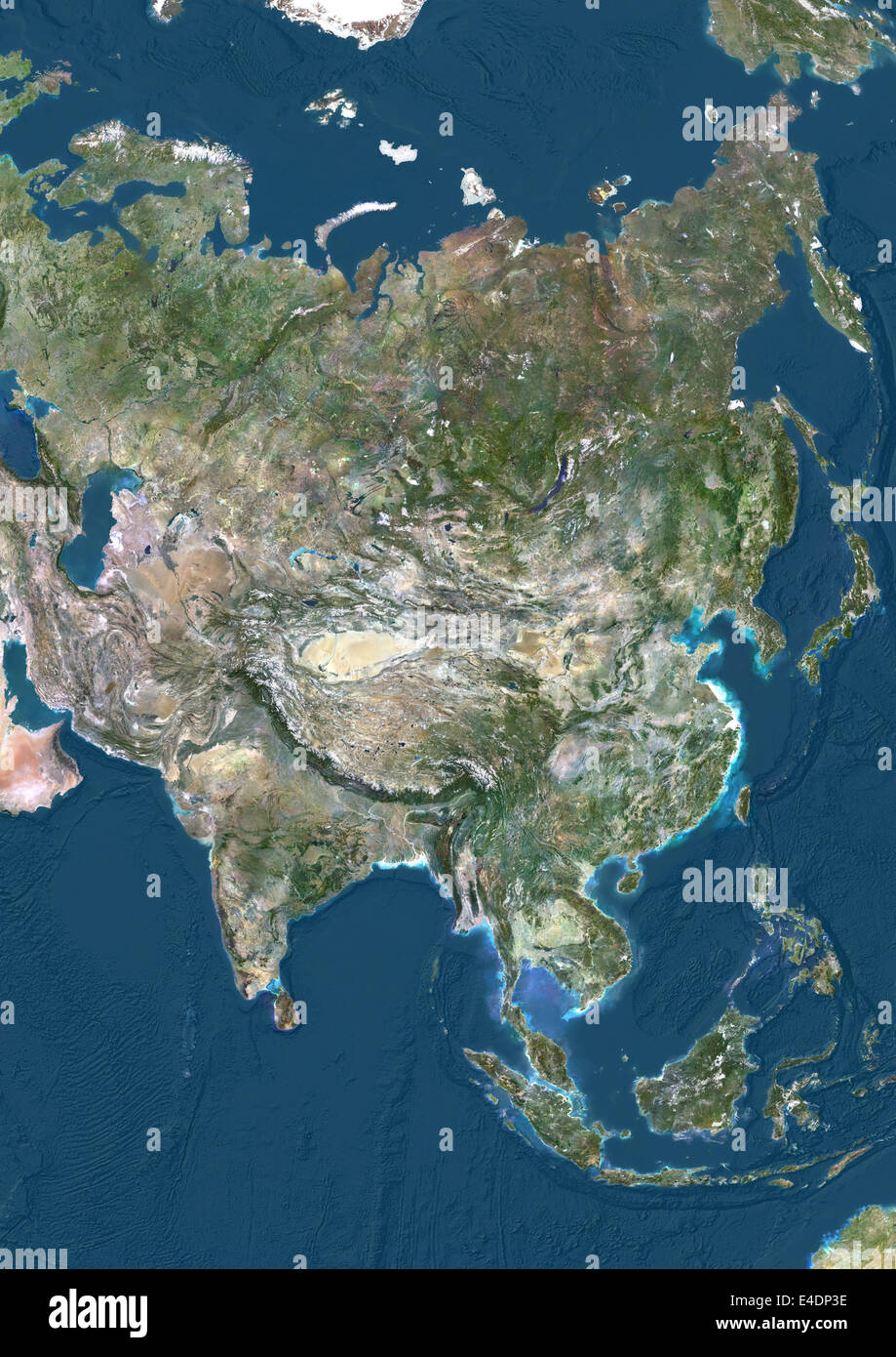 Asia, True Colour Satellite Image Stock Photo - Alamy