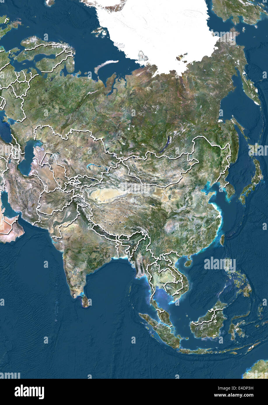 Asia relief map country borders hi-res stock photography and images - Alamy