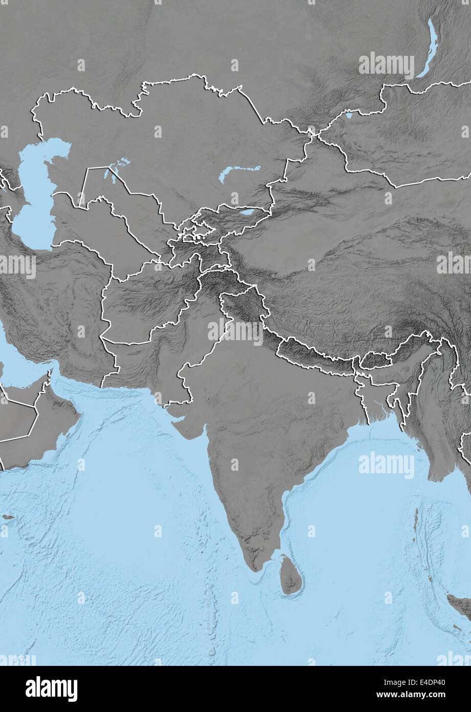 Asia relief map country borders hi-res stock photography and images - Alamy