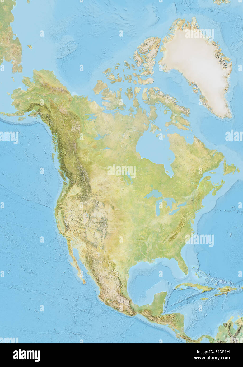 Physical map of north america hi-res stock photography and images - Alamy