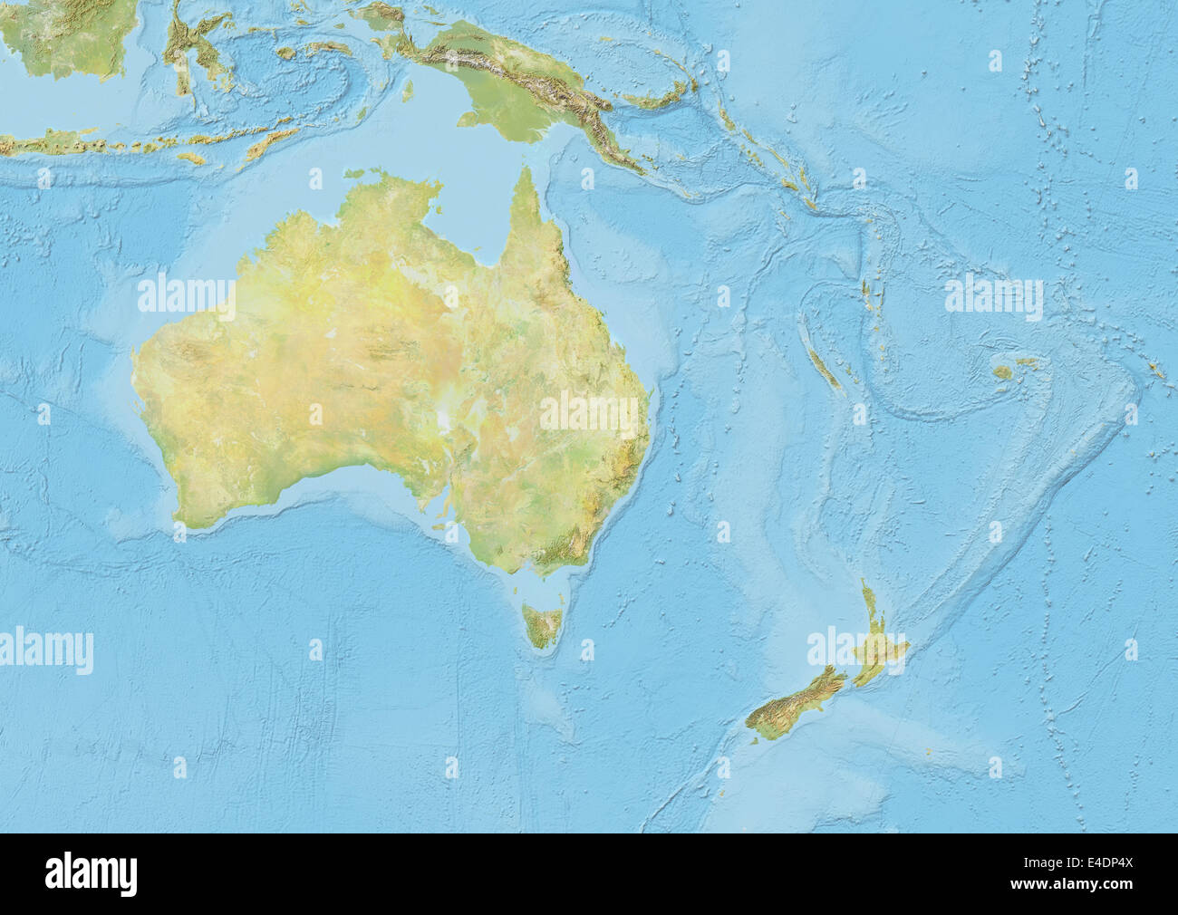 Oceania, Relief Map Stock Photo - Alamy