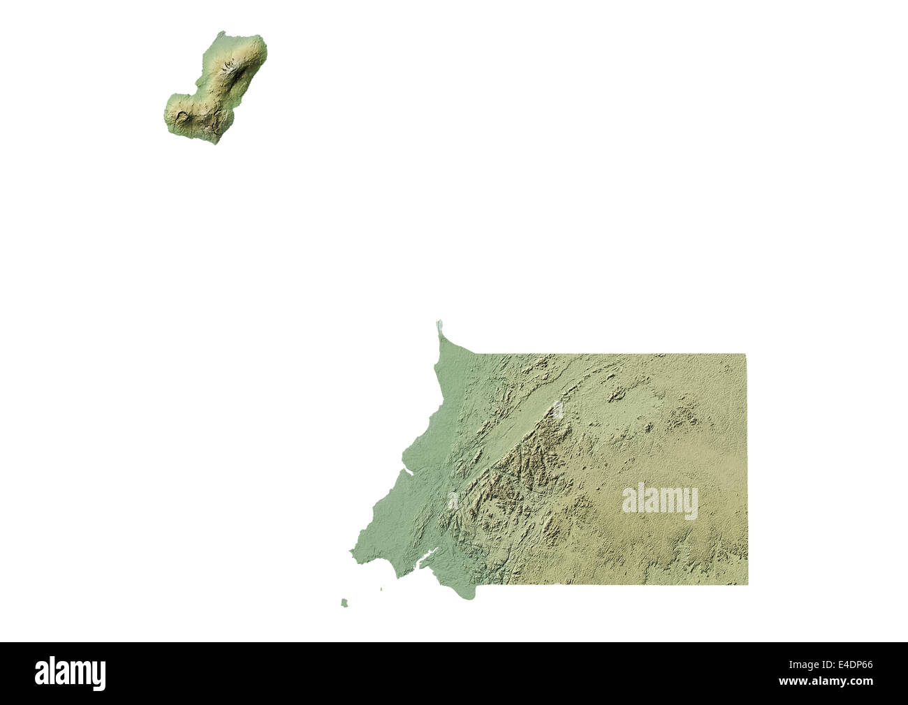 Equatorial Guinea, Relief Map Stock Photo - Alamy
