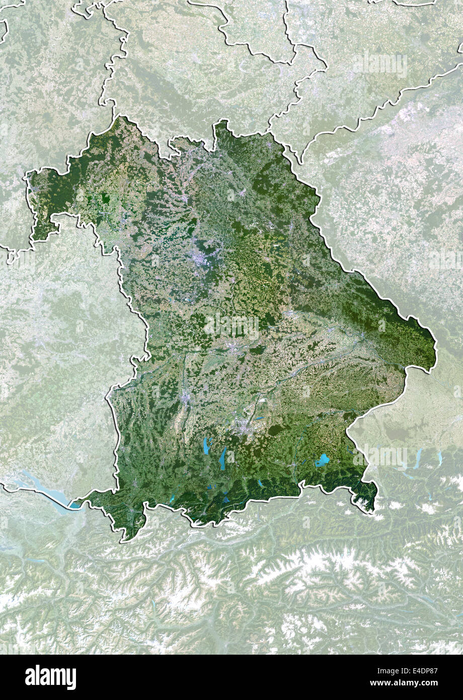 State of Bavaria, Germany, True Colour Satellite Image Stock Photo - Alamy
