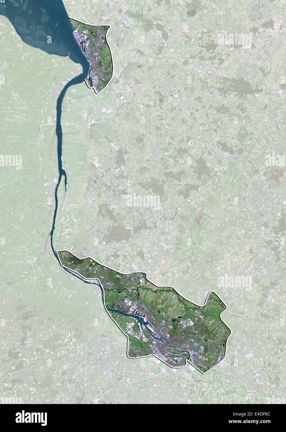 State of Bremen, Germany, True Colour Satellite Image Stock Photo - Alamy