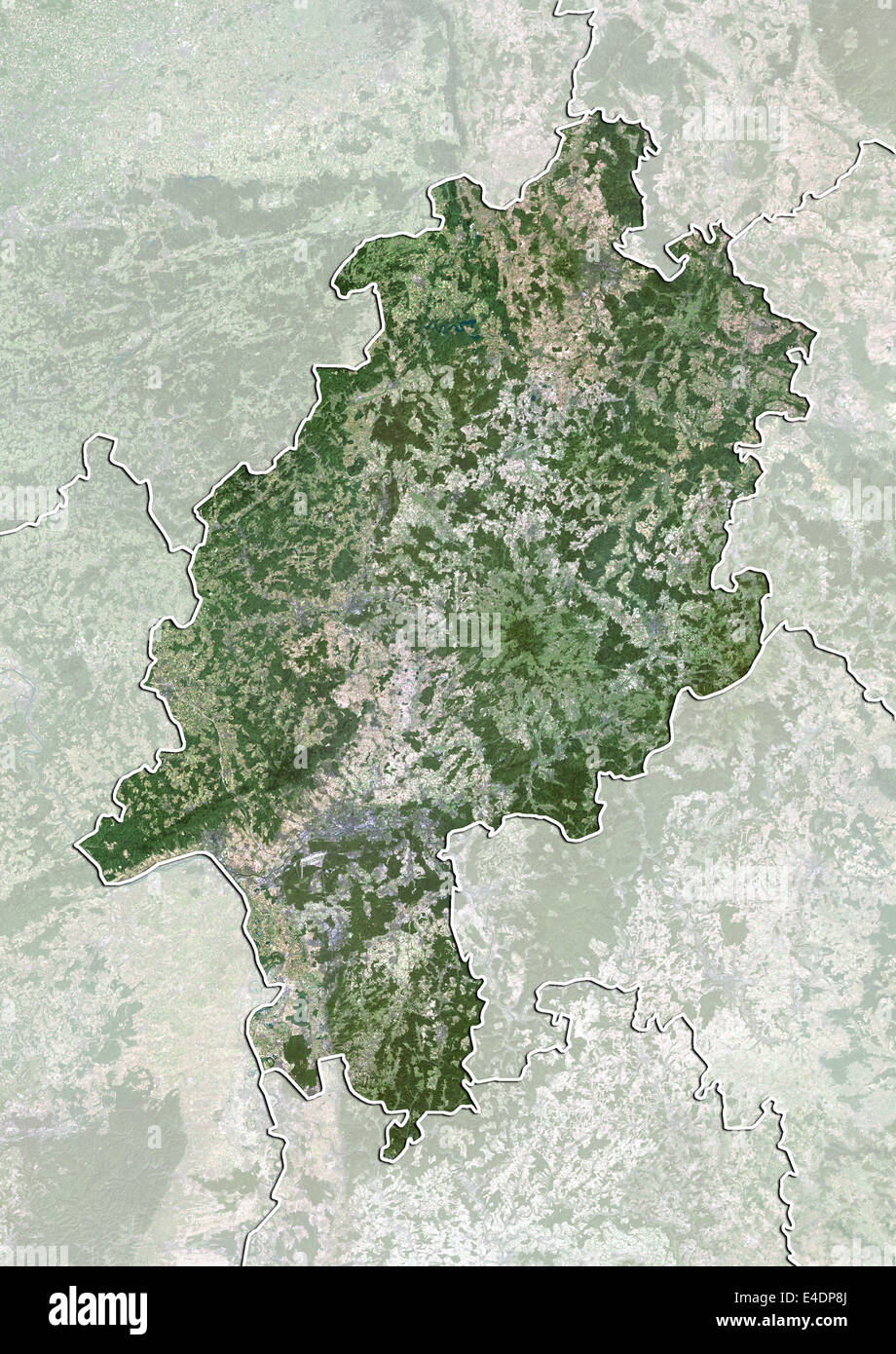 State of Hesse, Germany, True Colour Satellite Image Stock Photo - Alamy