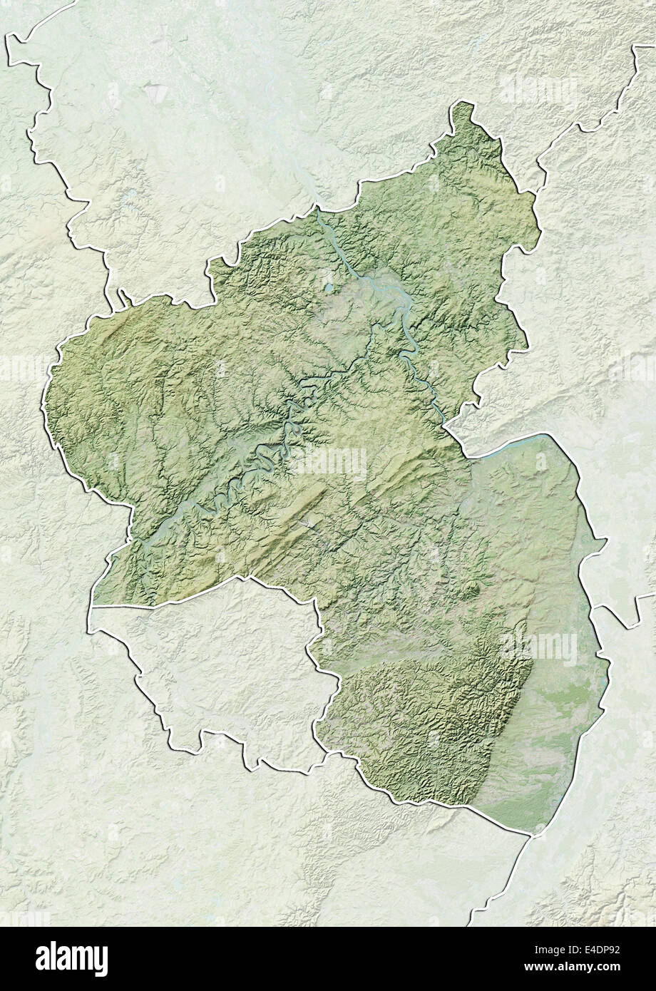 State of Rhineland-Palatinate, Germany, Relief Map Stock Photo - Alamy