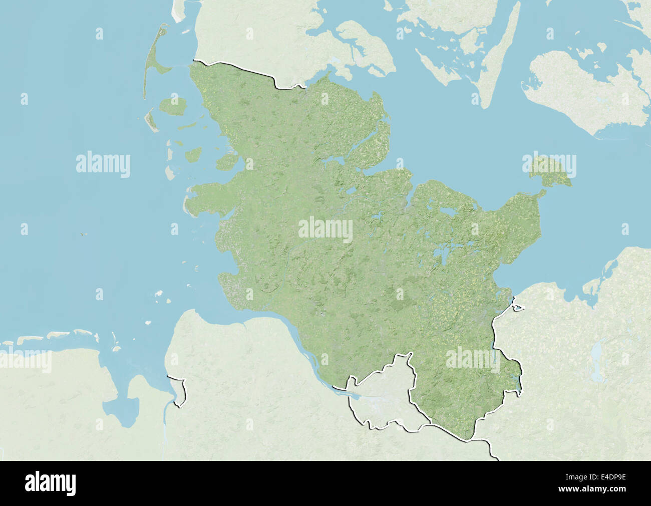 State of Schleswig-Holstein, Germany, Relief Map Stock Photo - Alamy