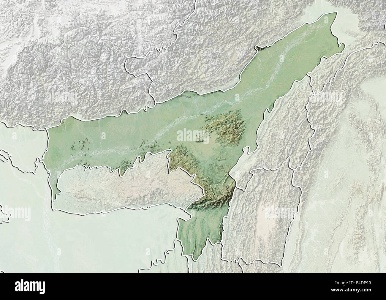 Assam india map hi-res stock photography and images - Alamy