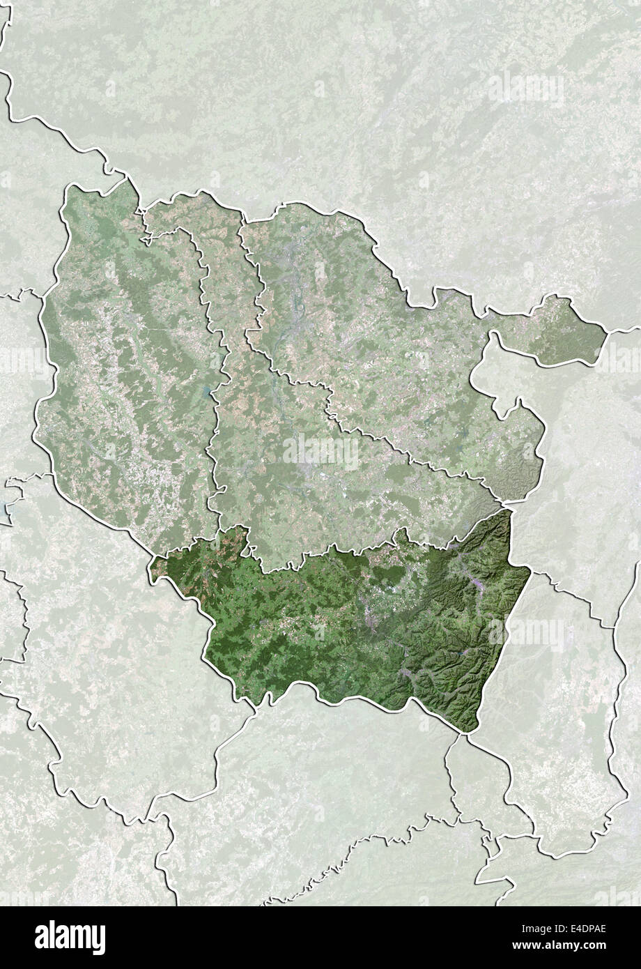 Departement of Vosges, France, True Colour Satellite Image Stock Photo ...